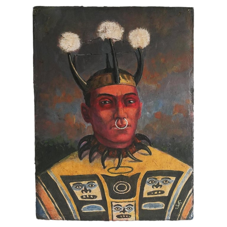 Northwest Coast Native American Tlingit Chief Portrait of "Caw-dik-ney ...