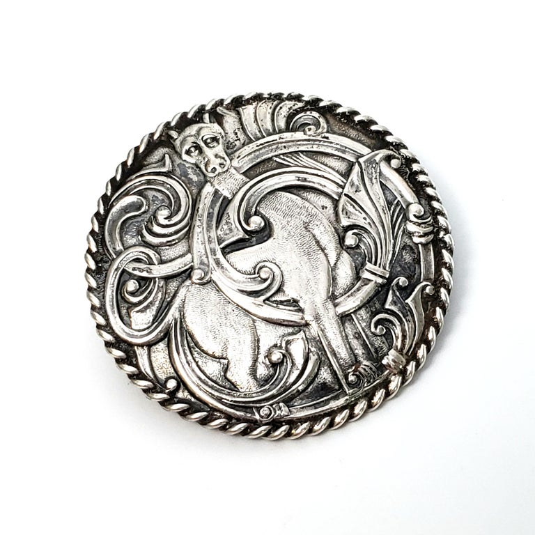 Norway Dragestil 830 Silver Pin at 1stDibs