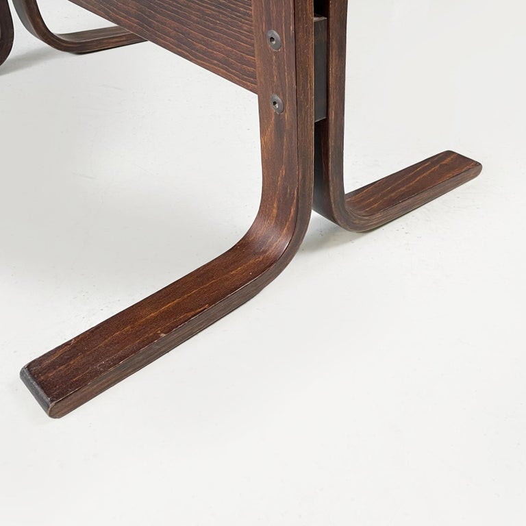 Norway Modern Brown Leather Wood Pouf Siesta by Igmar Relling for ...