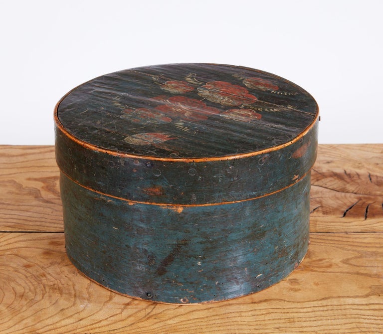 Norwegian Blue Painted Pantry Box For Sale at 1stDibs