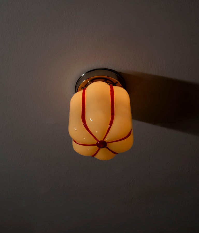 Norwegian Functionalist Flush Mount Ceiling Light, 1950s For Sale at ...