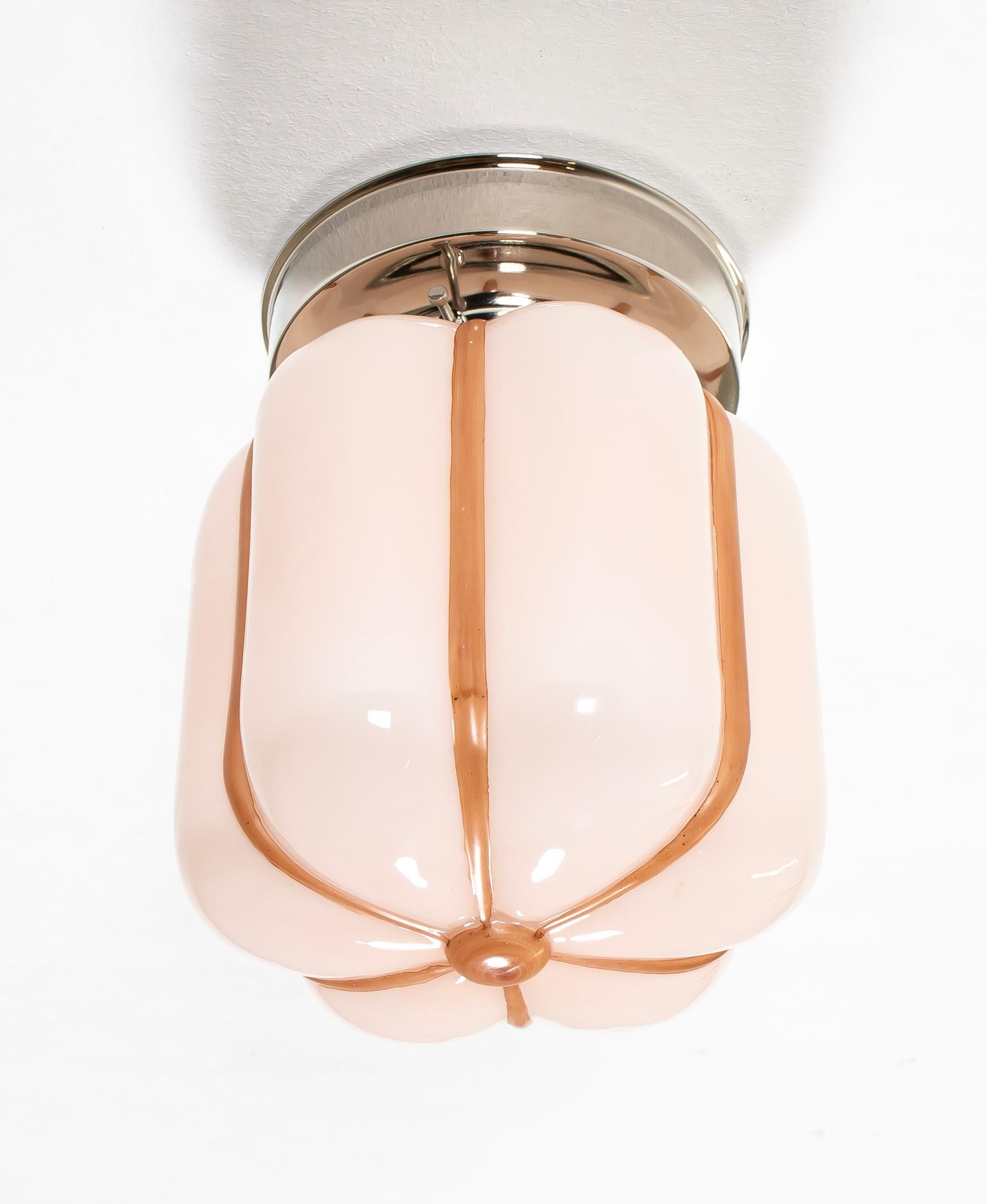 Functionalist Flush Mount Ceiling Light, 1950s For Sale at 1stDibs
