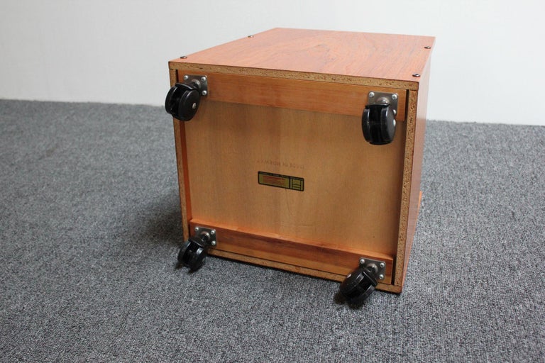 Norwegian Modern Teak Magazine Rack on Casters by Rolf Hesland for ...