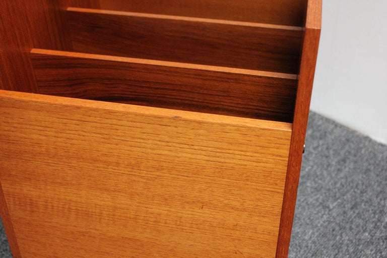 Norwegian Modern Teak Magazine Rack on Casters by Rolf Hesland for ...