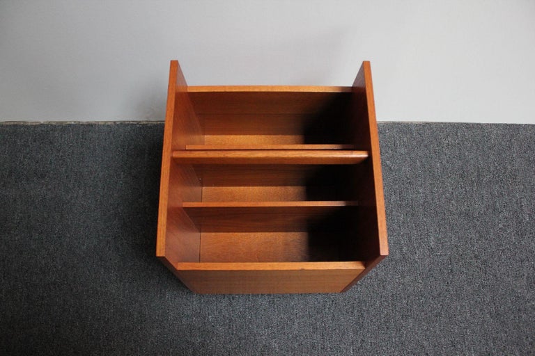 Norwegian Modern Teak Magazine Rack on Casters by Rolf Hesland for ...