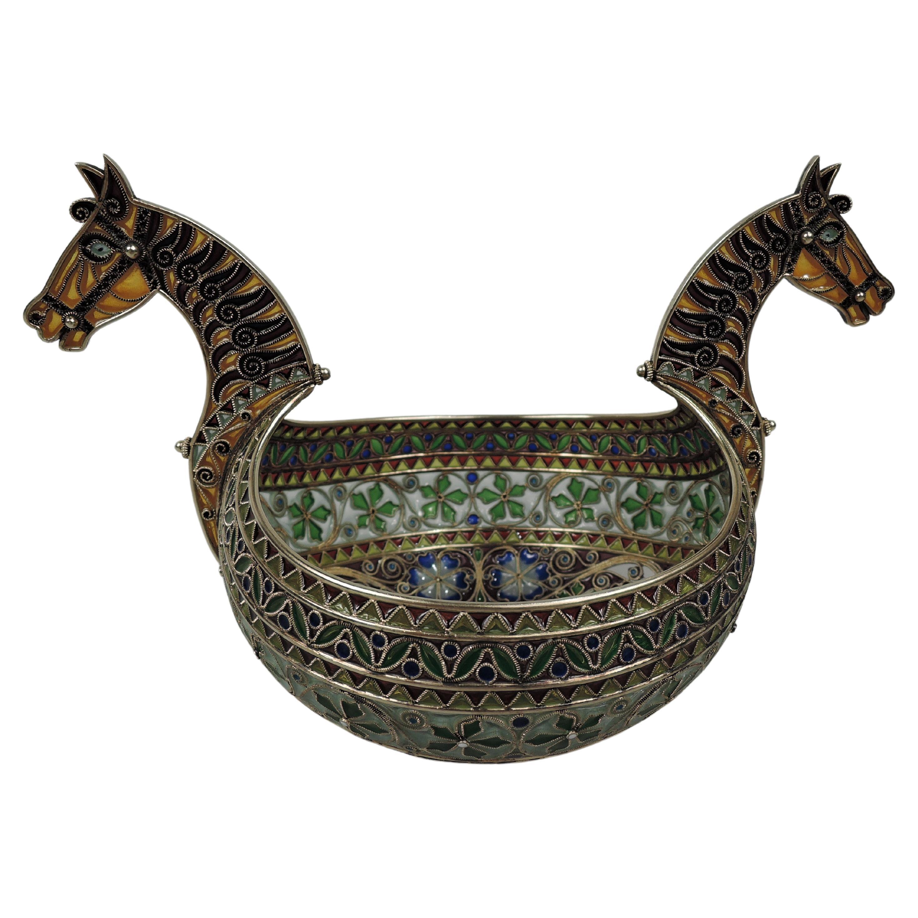 Norwegian Plique À Jour Viking Longboat Bowl by David Andersen For Sale ...