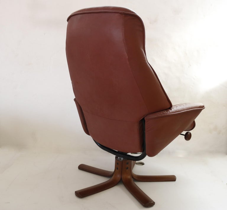 Norwegian Recliner and Ottoman by Hjellegjerde Mobler at 1stDibs