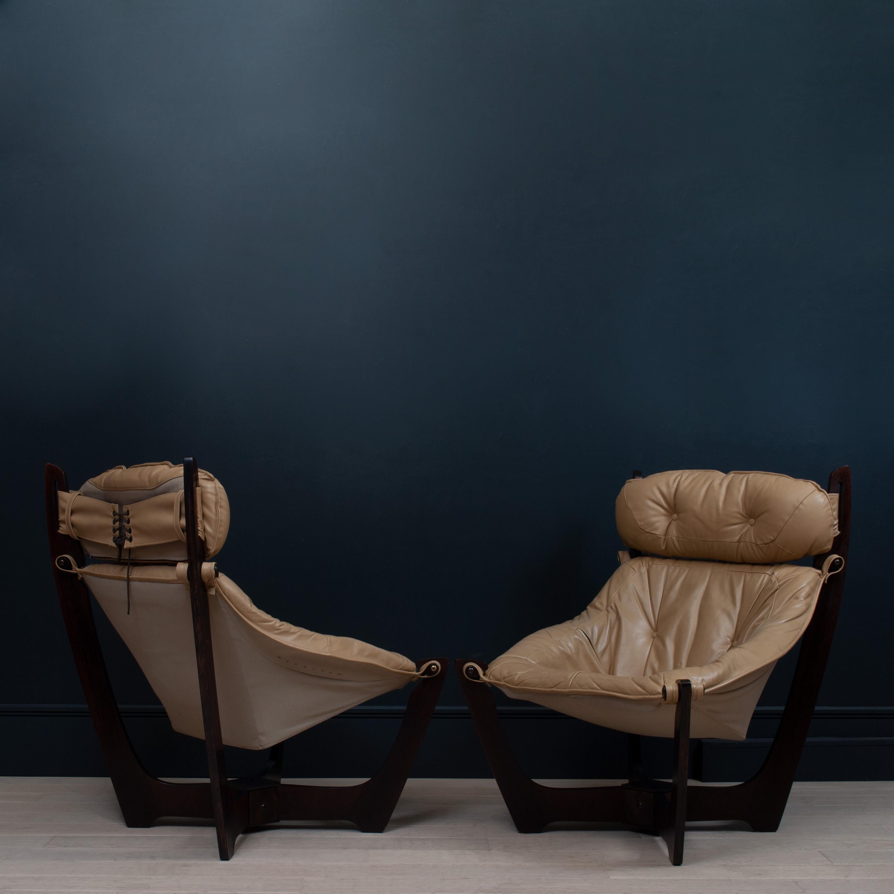 Norwegian Space-Age Leather Chair For Sale at 1stDibs | norwegian chairs