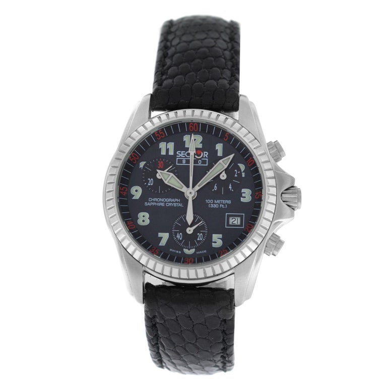NOS Authentic Ladies Sector 900 Steel Chronograph Quartz Watch For Sale ...