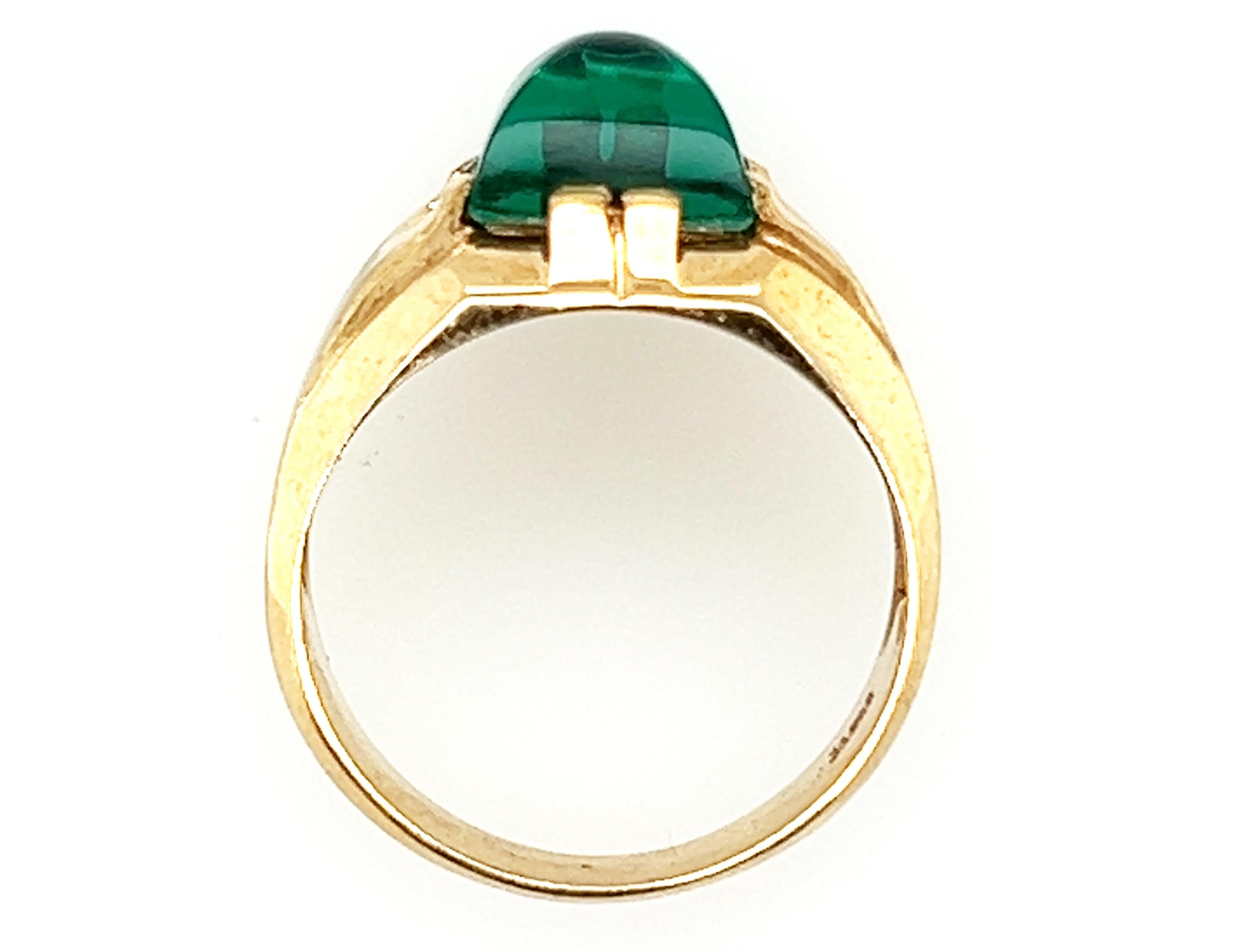 NOS Retro Emerald Cocktail Ring 4ct Yellow Gold Antique Original 1940 ...