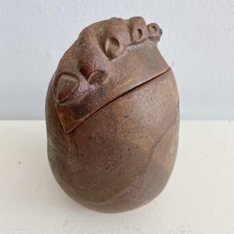 "Nose and Toes" Studio Pottery Lidded Jars by Judith Birtman For Sale ...