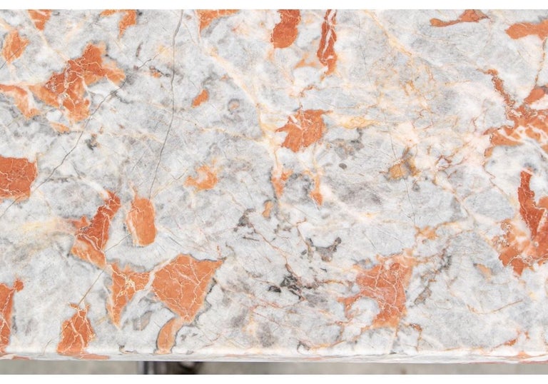 Notable French Iron Base Marble Top Pastry Table at 1stDibs