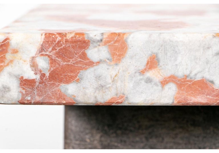 Notable French Iron Base Marble Top Pastry Table at 1stDibs