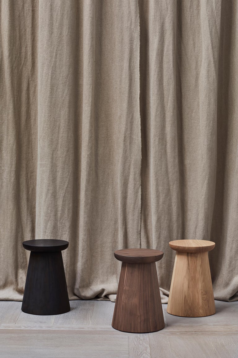 Note Stool, White Ash Modern Round Sculptural Wooden Stool from Edward ...