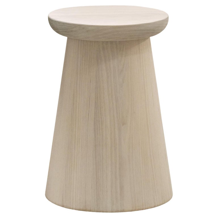 Note Stool, White Ash Modern Round Sculptural Wooden Stool from Edward ...