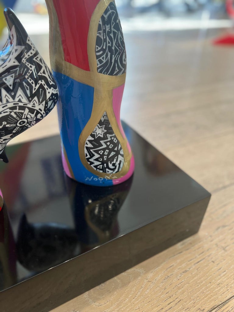 Nouna - Chai חי Hebrew letters colorful aluminium hand painted decor ...