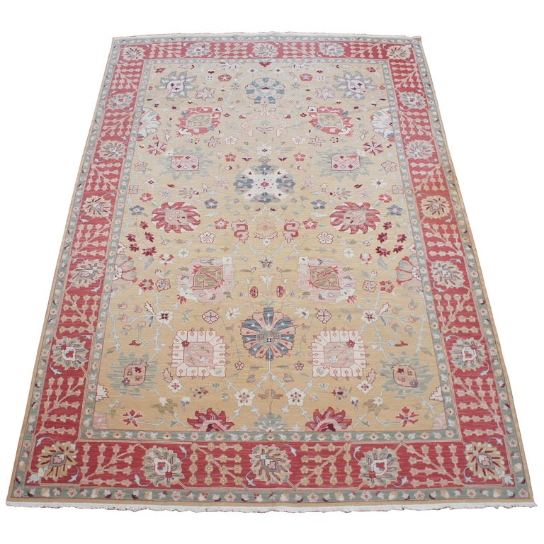 Nourison Nourmak Collection S169 Gold Wool Floral Area Rug Carpet at ...