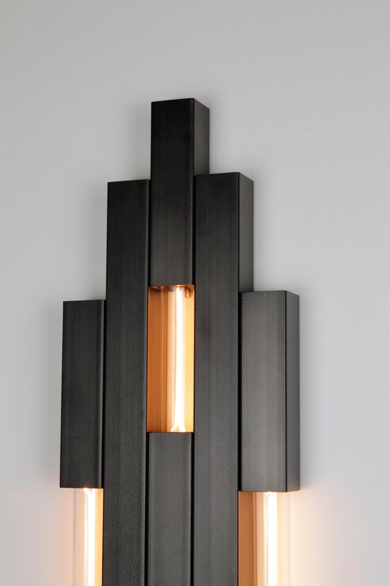 Daikon Modern Nouveau Wall Light Sconce in Steel For Sale at 1stDibs