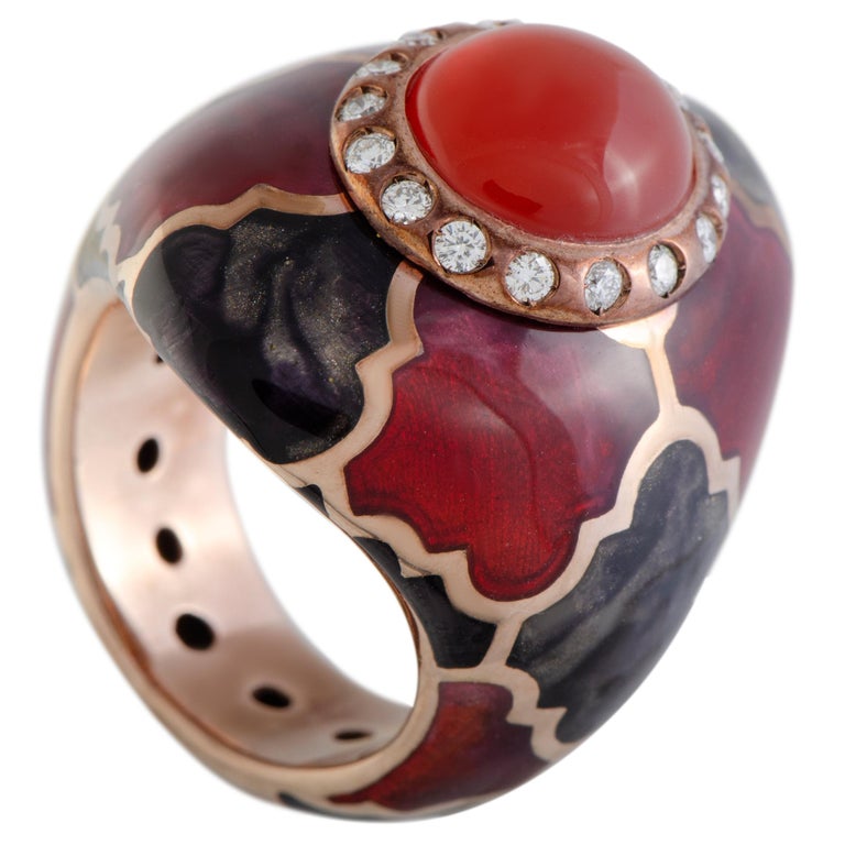 Nouvelle Bague Rose Gold and Sterling Silver Ring at 1stDibs