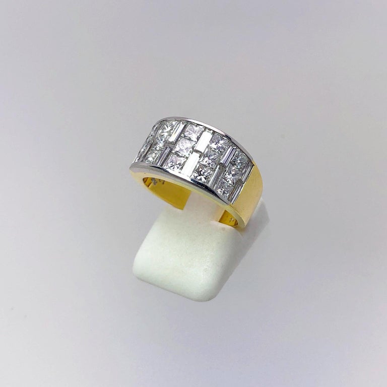 Nova 18KT Gold and Platinum 2.59 Carat Princess and Baguette Cut ...