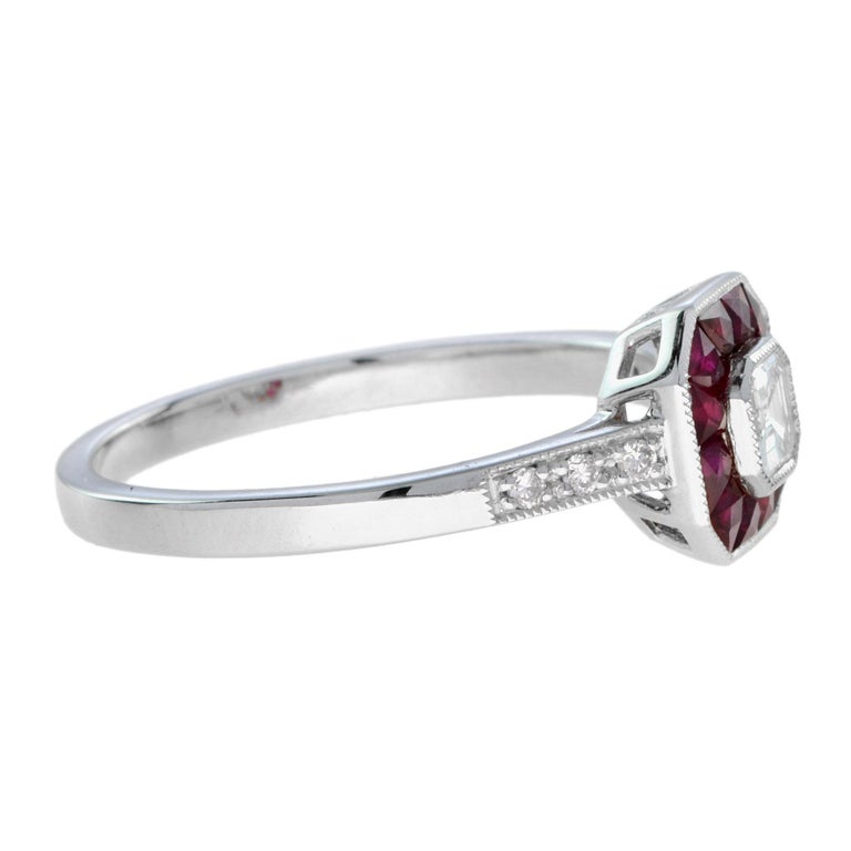 Customizable Nova Art Deco Style Emerald Cut Diamond and Ruby Target ...