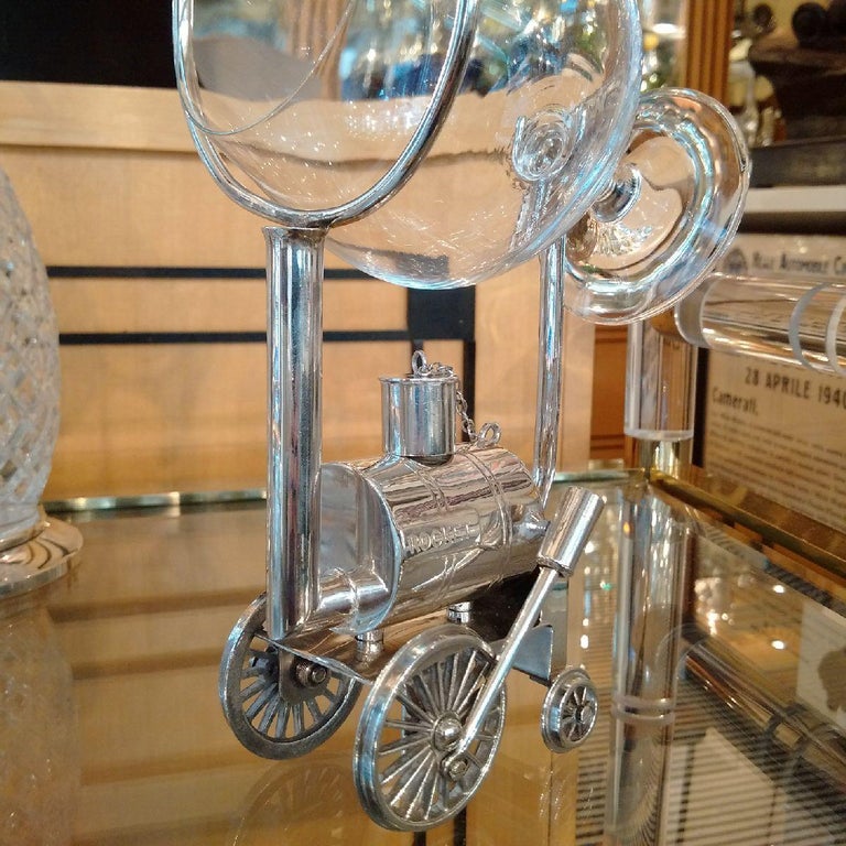Novelty Stephenson's Rocket Locomotive Silver-Plated Brandy Warmer ...