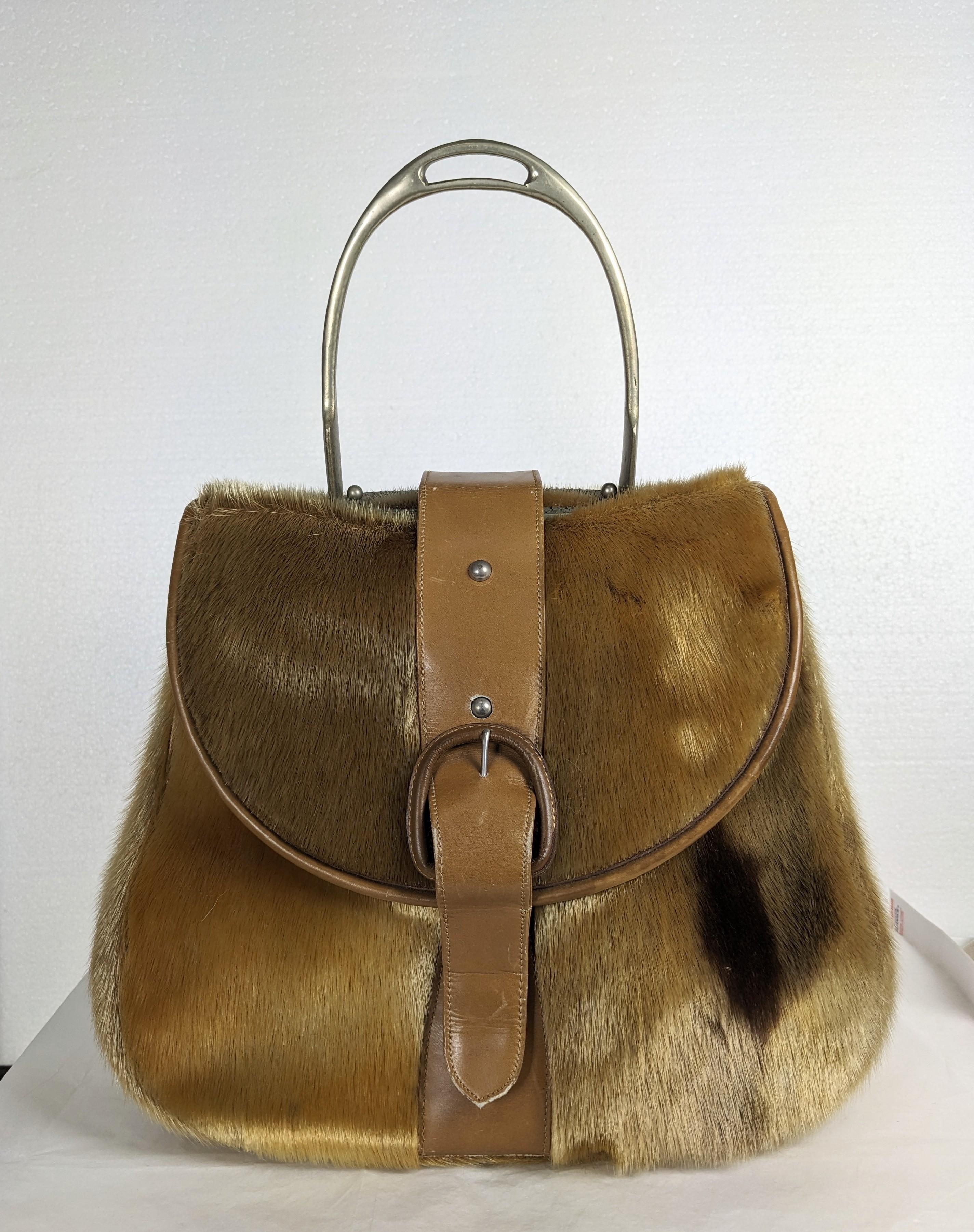 Novelty Stirrup Handled Calf Skin Bag For Sale at 1stDibs