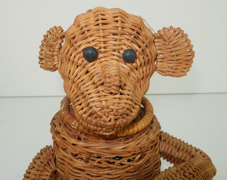 Novelty Wicker Monkey Handbag, 1950's For Sale at 1stDibs