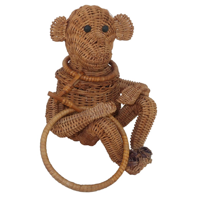 Novelty Wicker Monkey Handbag, 1950's For Sale at 1stDibs