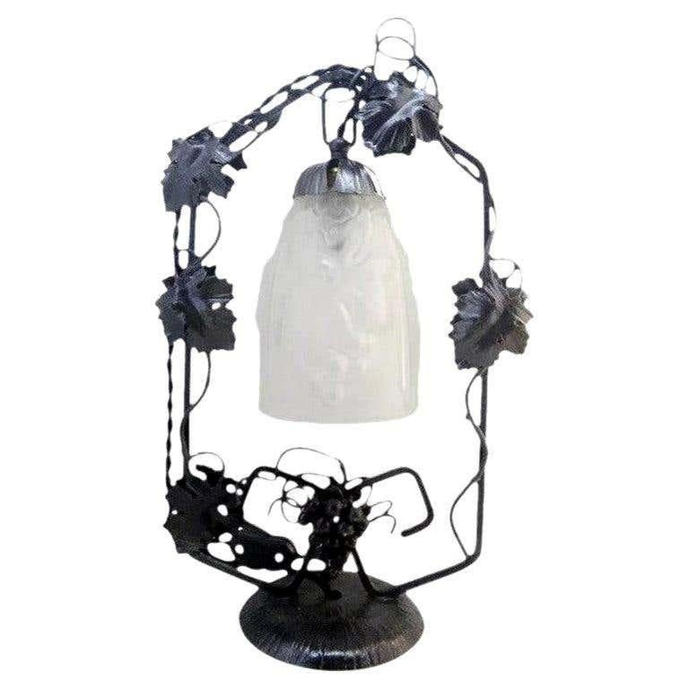 Noverdy French Art Deco Vine Table Lamp, 1930 For Sale at 1stDibs