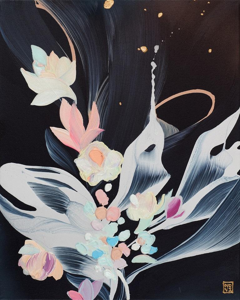 Novi Lim - Flower Duet I, Original Framed Signed Contemporary Abstract ...