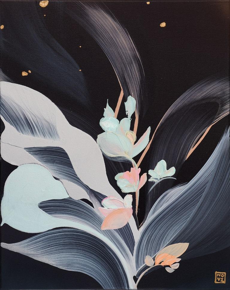Novi Lim - Flower Duet II, Original Framed Signed Contemporary Abstract ...