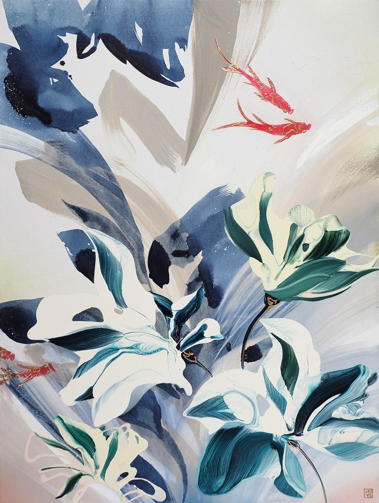 Novi Lim - La Lagune, Original Framed Signed Contemporary Abstract ...