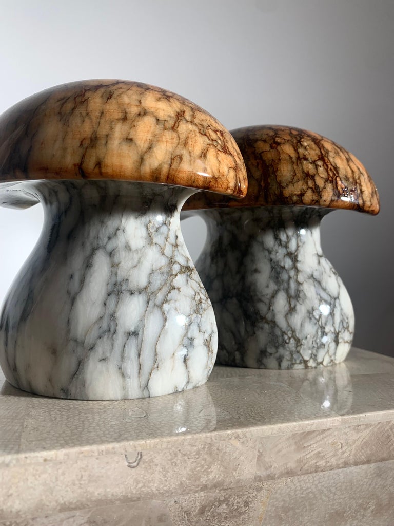 Noymer Marble Mushroom Bookends, 1960s at 1stDibs