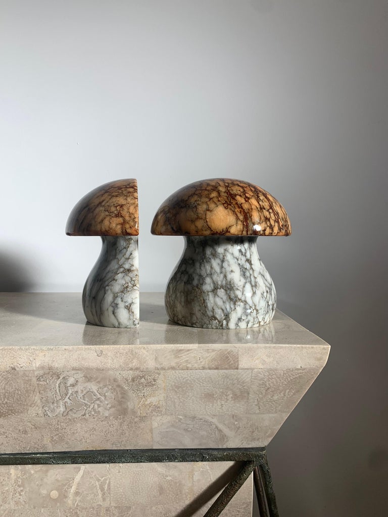 Noymer Marble Mushroom Bookends, 1960s at 1stDibs