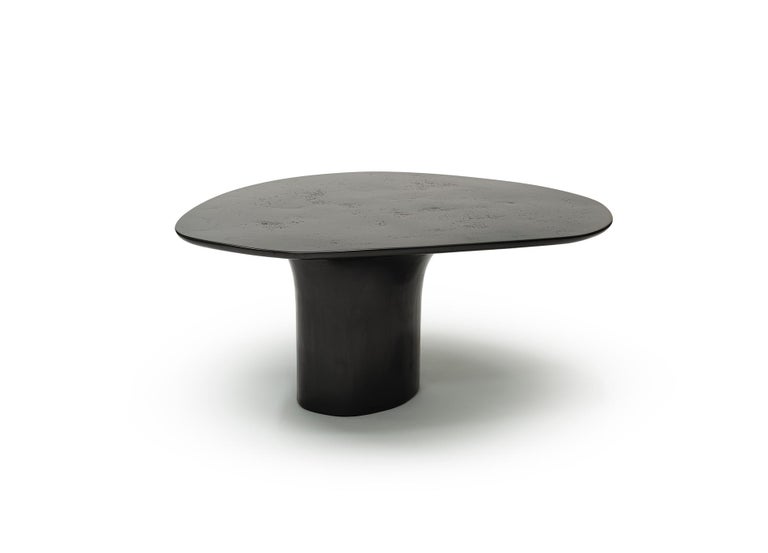 NR Black Smooth Pinin, Contemporary Sculptured Circular Black Low Table ...