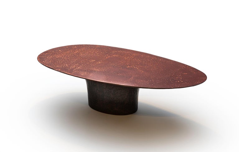 NR Copper V1 -21st Century Contemporary Liquid Copper Oval Coffee Table ...