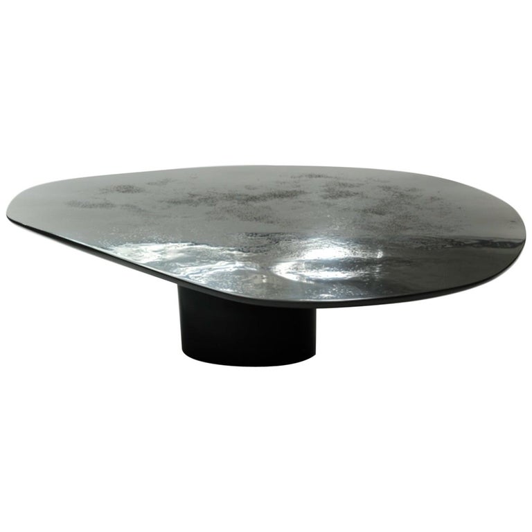 NR Smooth Black 21st Century Hand Sculpted Liquid Metal Low Cocktail ...