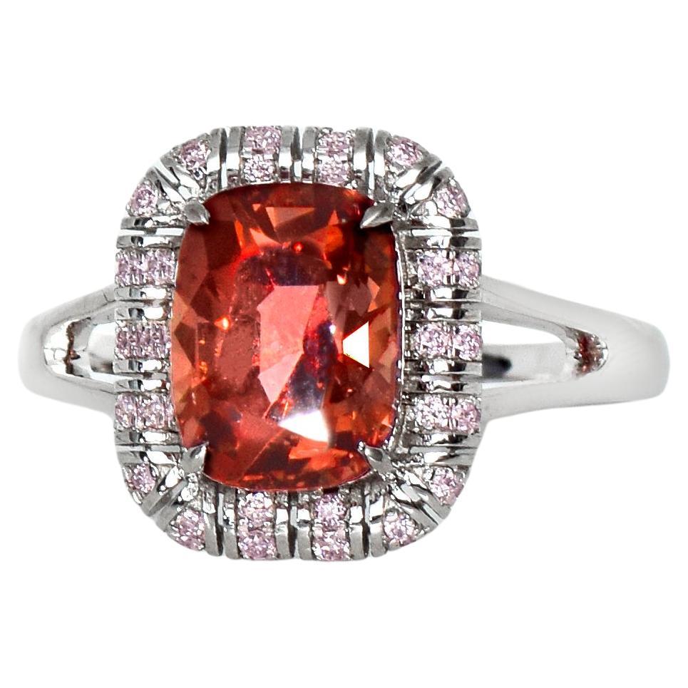*NRP*IGI 18K 2.98 Ct Red Spinel&Pink Diamonds Antique Engagement Ring ...