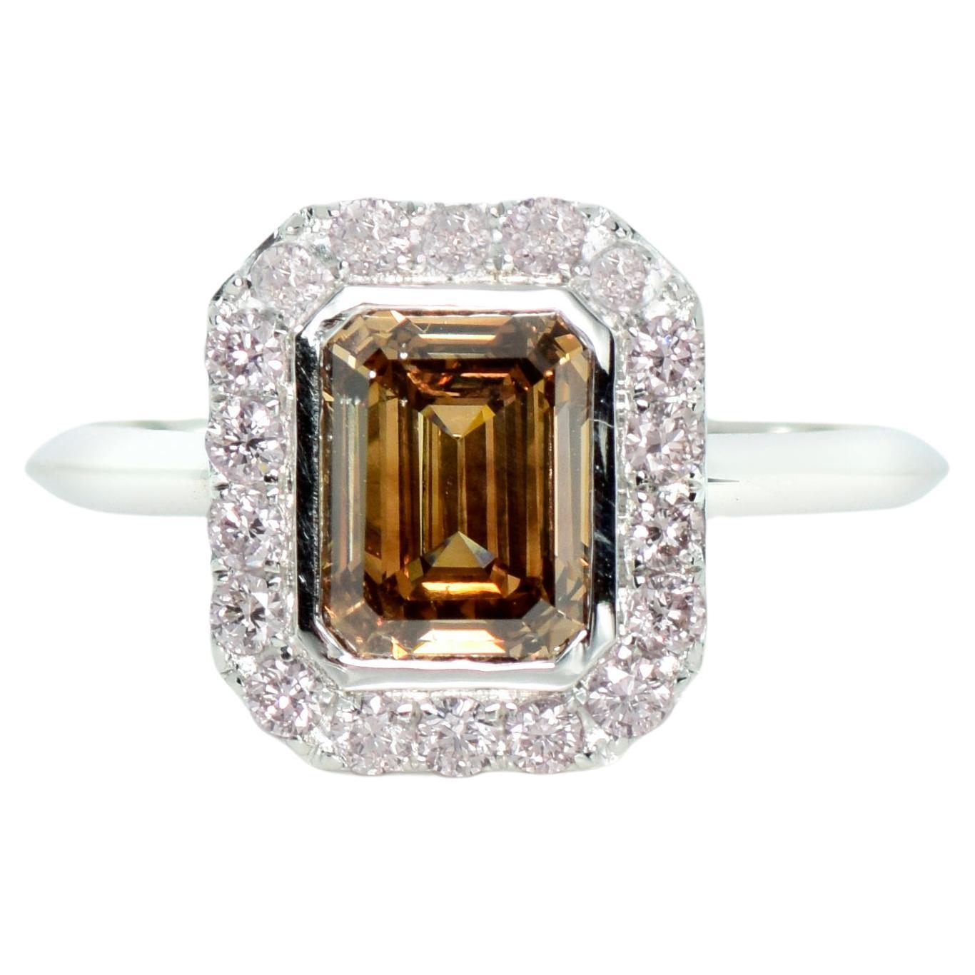 *NRP* IGI 18k 1.52 Ct Fancy Brown&Pink Diamonds Antique Engagement Ring ...