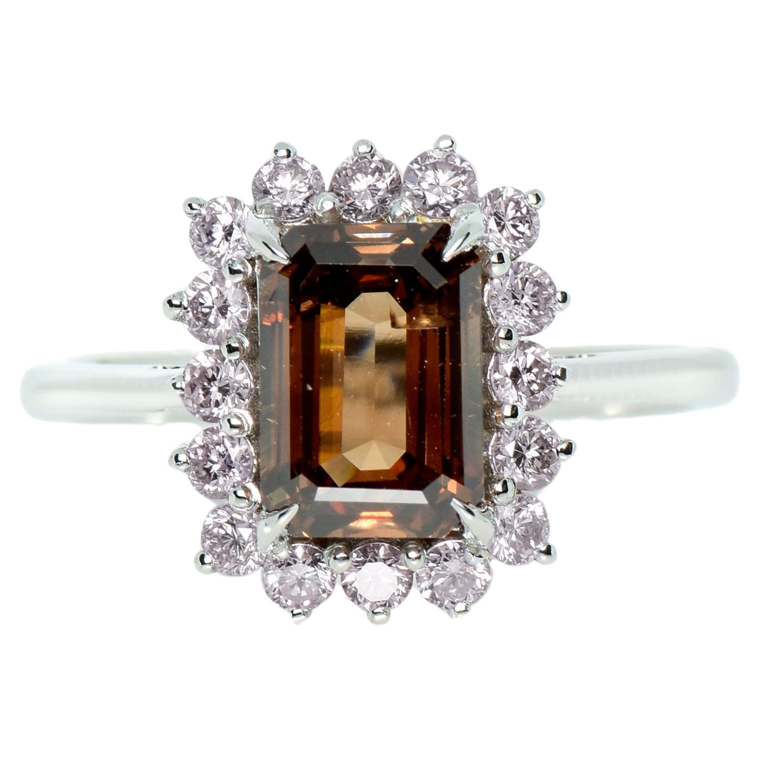*NRP* IGI 18k 2.02 Ct Fancy Orange Brown&Pink Diamonds Antique ...