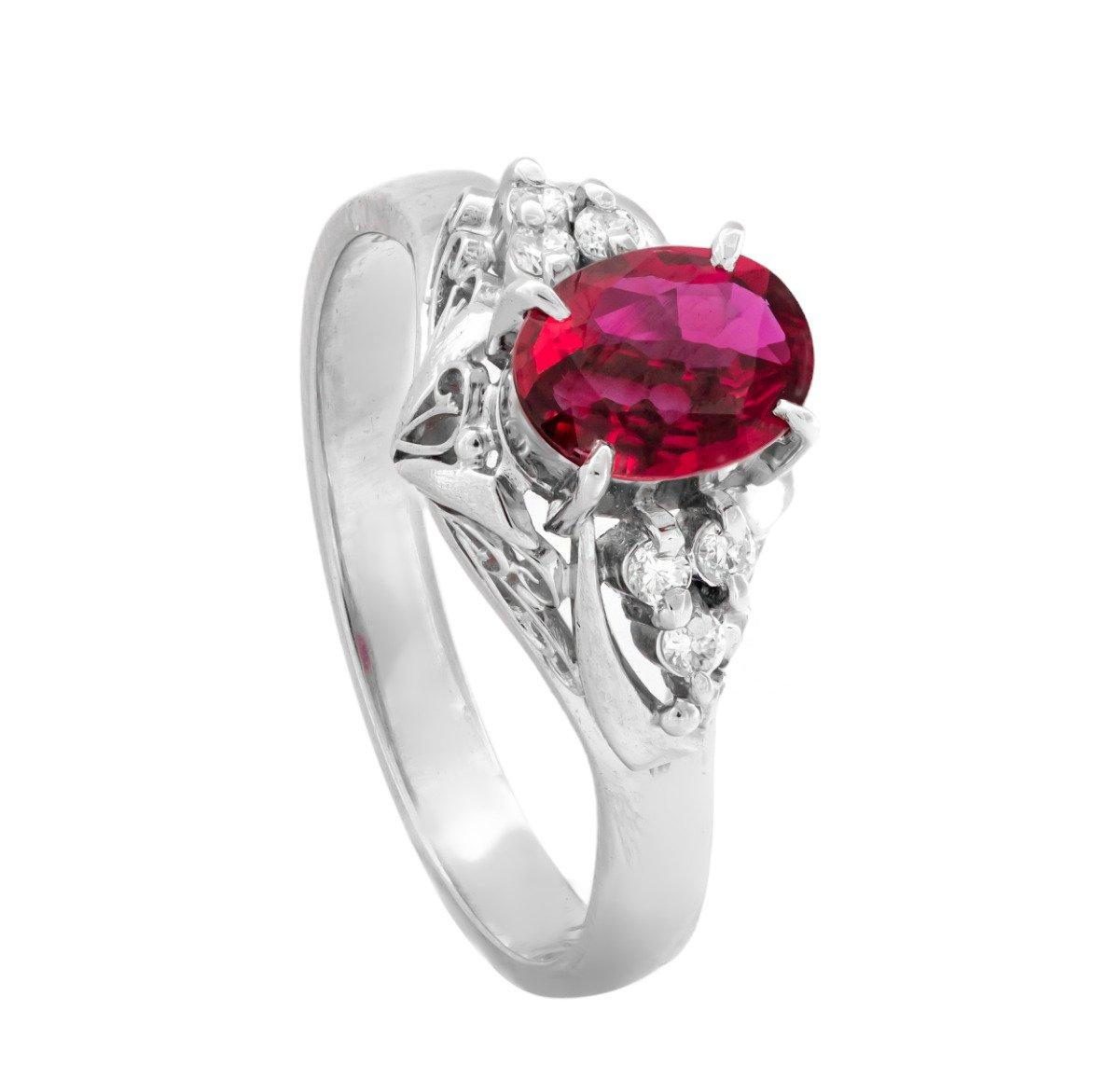 *Final*PT900 0.71 Ct Unheated Pigeon Blood Ruby Antique Art Deco Engagement Ring For Sale at 1stDibs