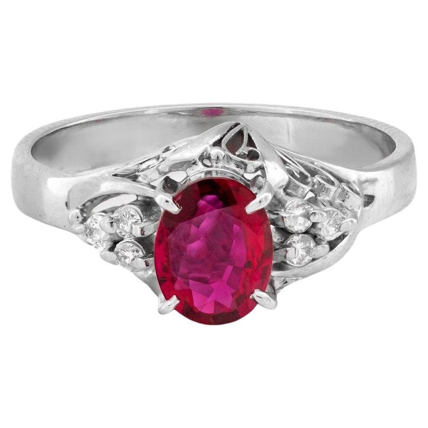 GRS 18K 2.06 ct Unheated Pigeon Blood Ruby Antique Art Deco Engagement Ring For Sale at 1stDibs ...