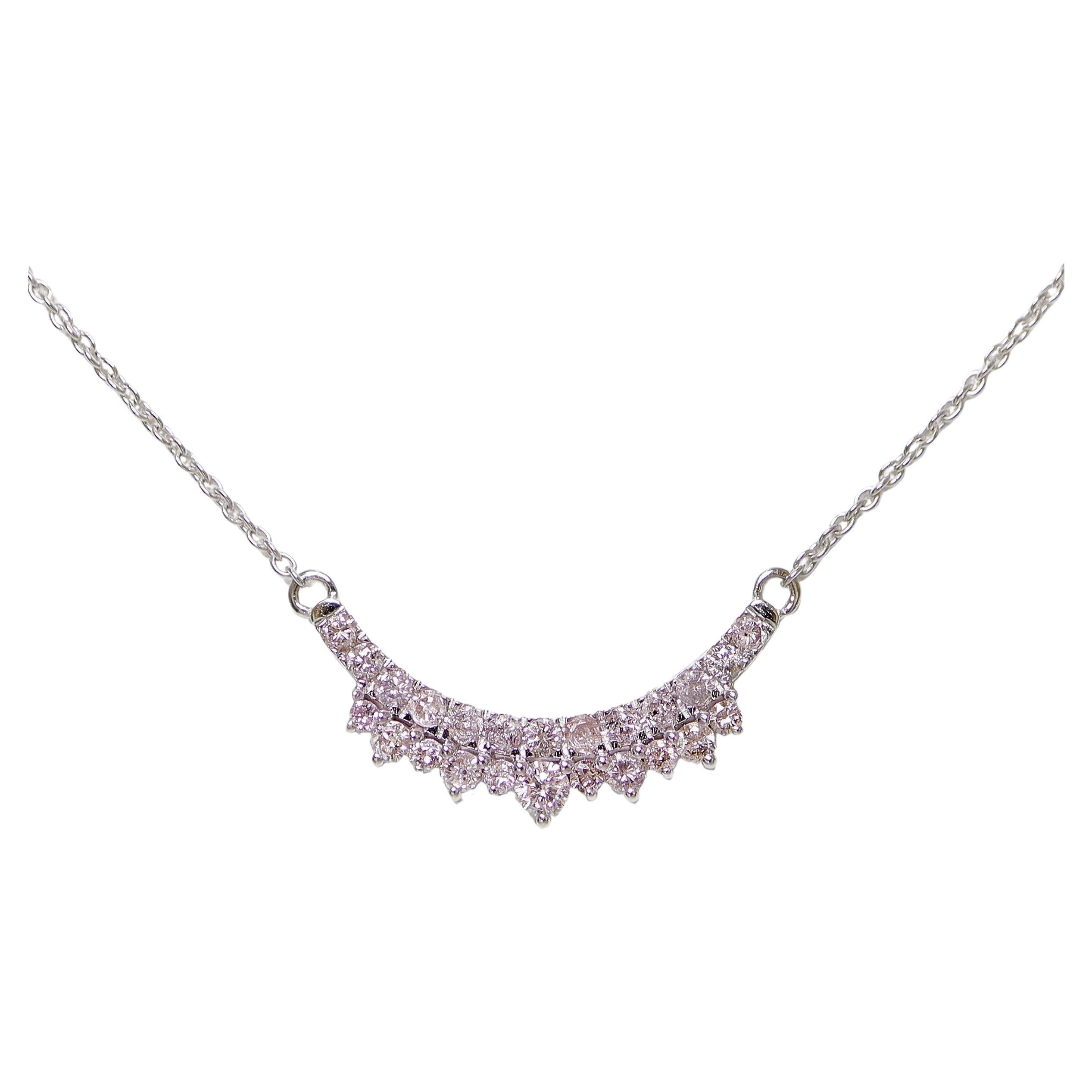 *NRP*IGI 14K 0.36 Ct Natural Pink Diamonds Necklace For Sale at 1stDibs