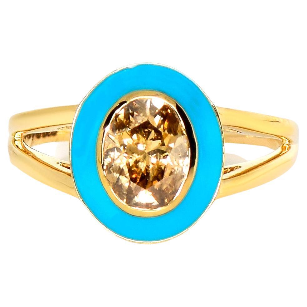 *NRP*IGI 14K 1.01 ct Fancy Brown Diamond Enamel Antique Art Deco ...