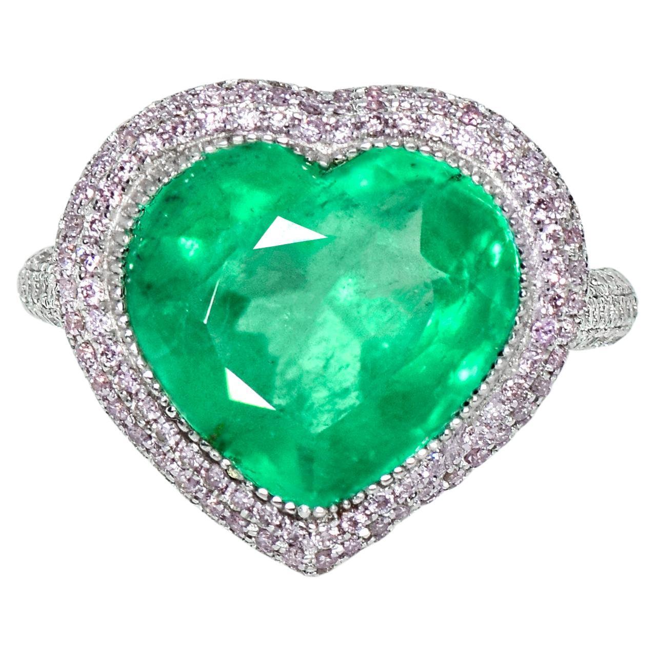 *NRP*IGI 18K 6.59 Ct Colombia Emerald&Diamonds Antique Art Deco ...