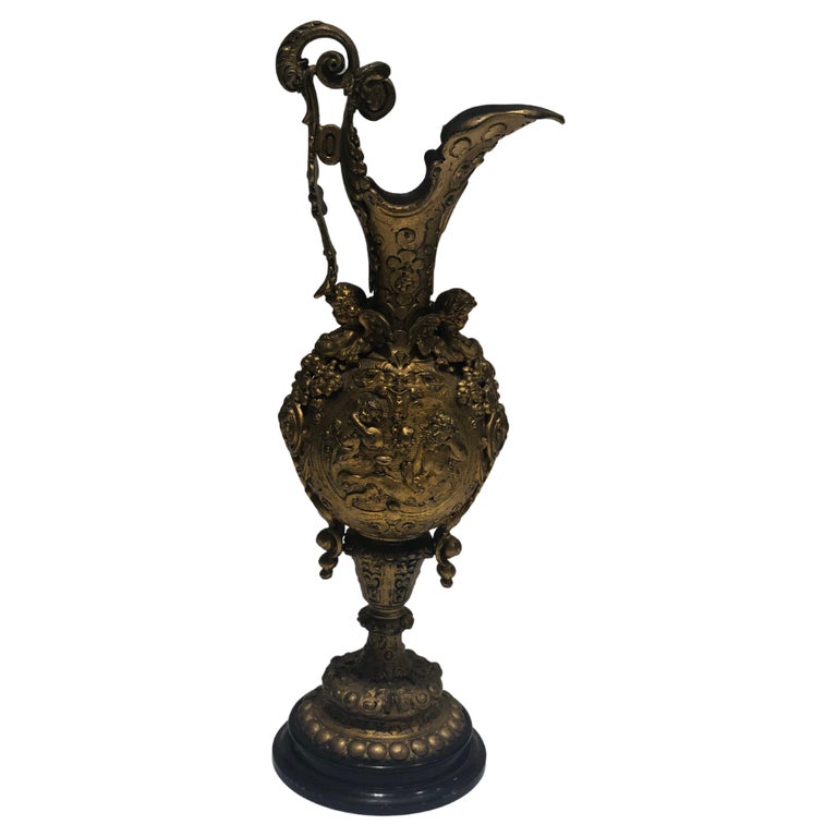 Antique Napoleon III Period Bronze Ewer For Sale at 1stDibs