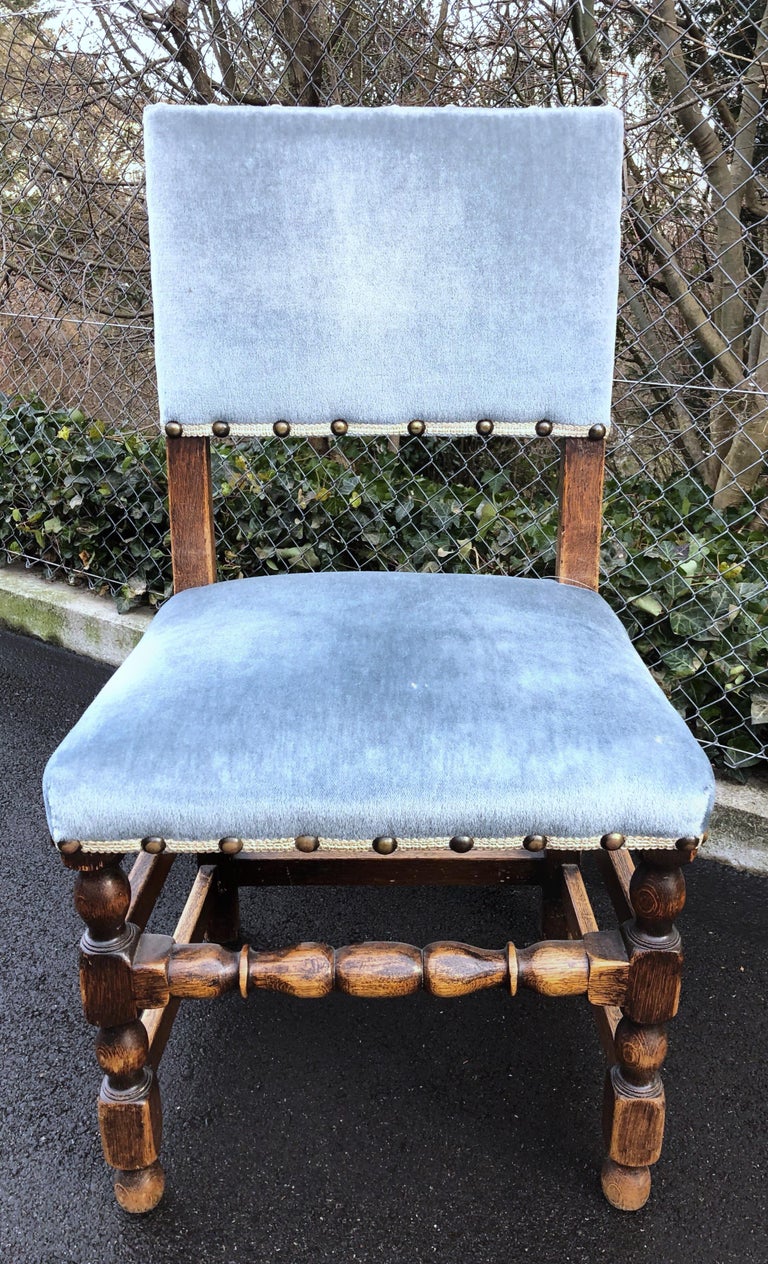 CLEARANCE Set of 4 French Country Provincial Rustic Blue Dining Castle ...