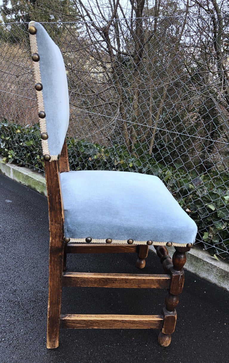 CLEARANCE Set of 4 French Country Provincial Rustic Blue Dining Castle ...