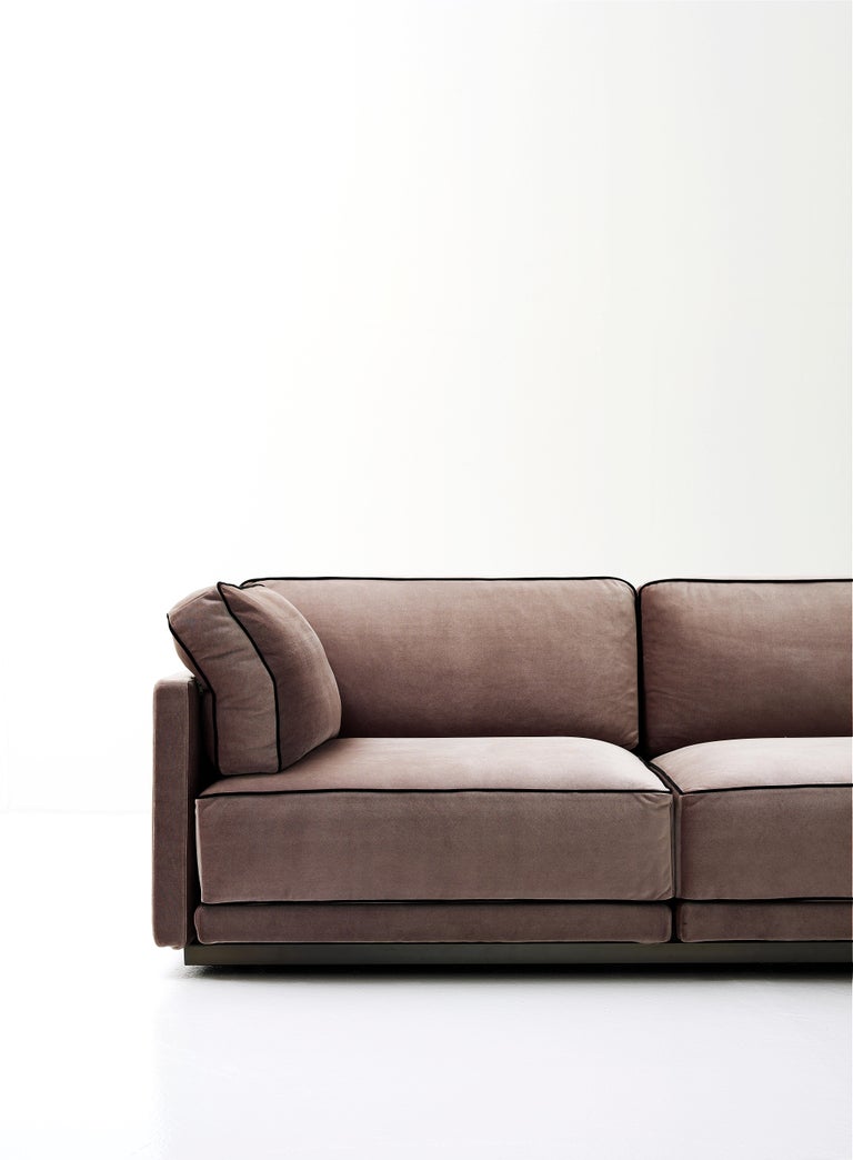 Nube Italia Avenue Sofa in Brown Fabric with Black Trimmings by Marco ...